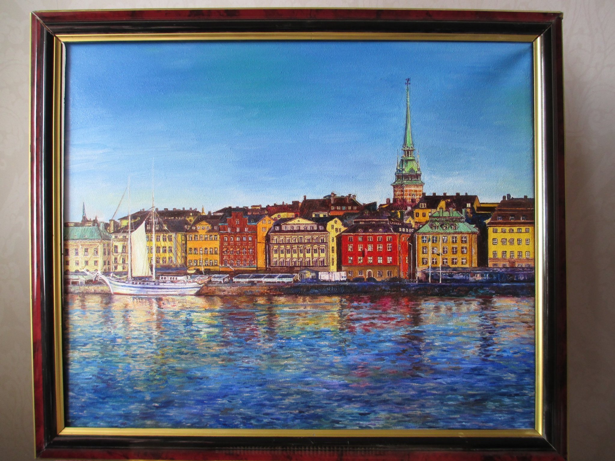 tavla Skeppsbron,Gamla Stan, Stockholm olja på .. | Köp på Tradera ...