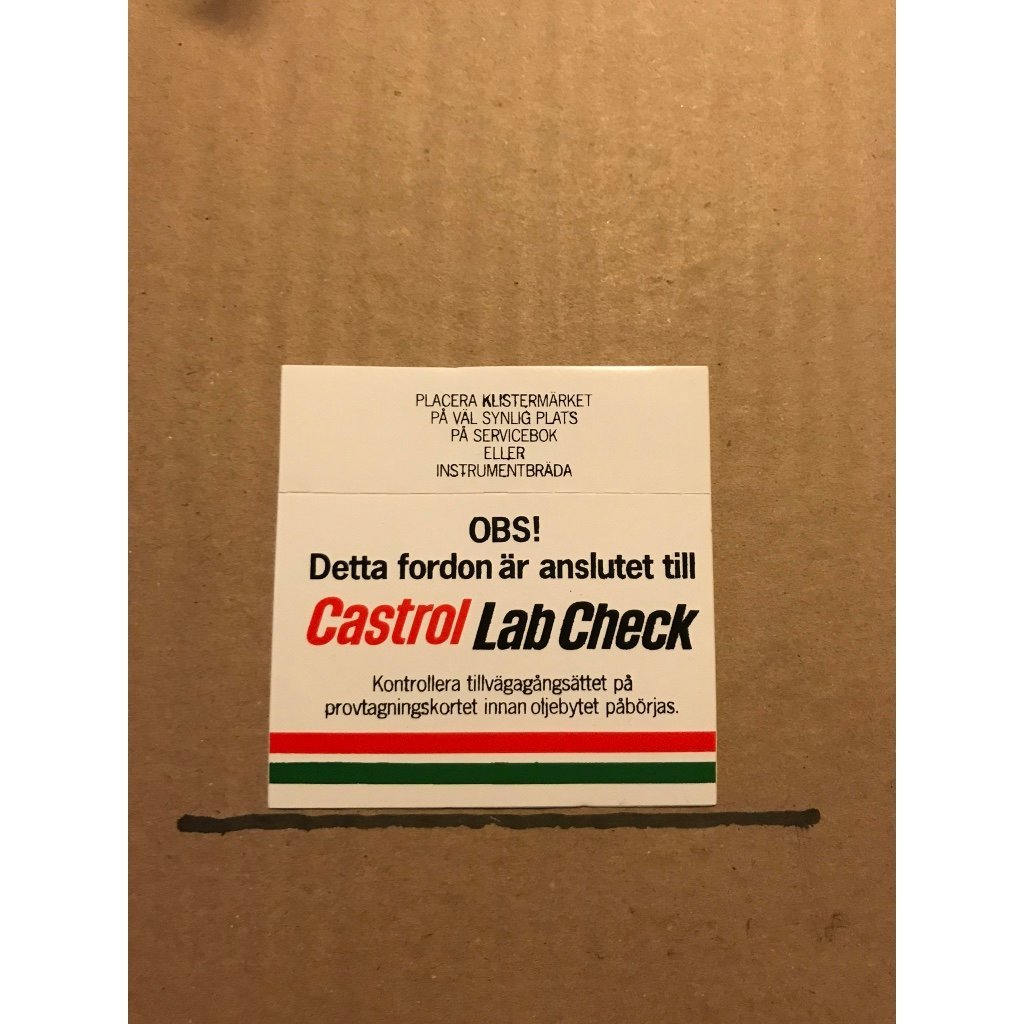 Klistermärke Dekal CASTROL Lab check Olja Oljeb.. | Köp på Tradera ...