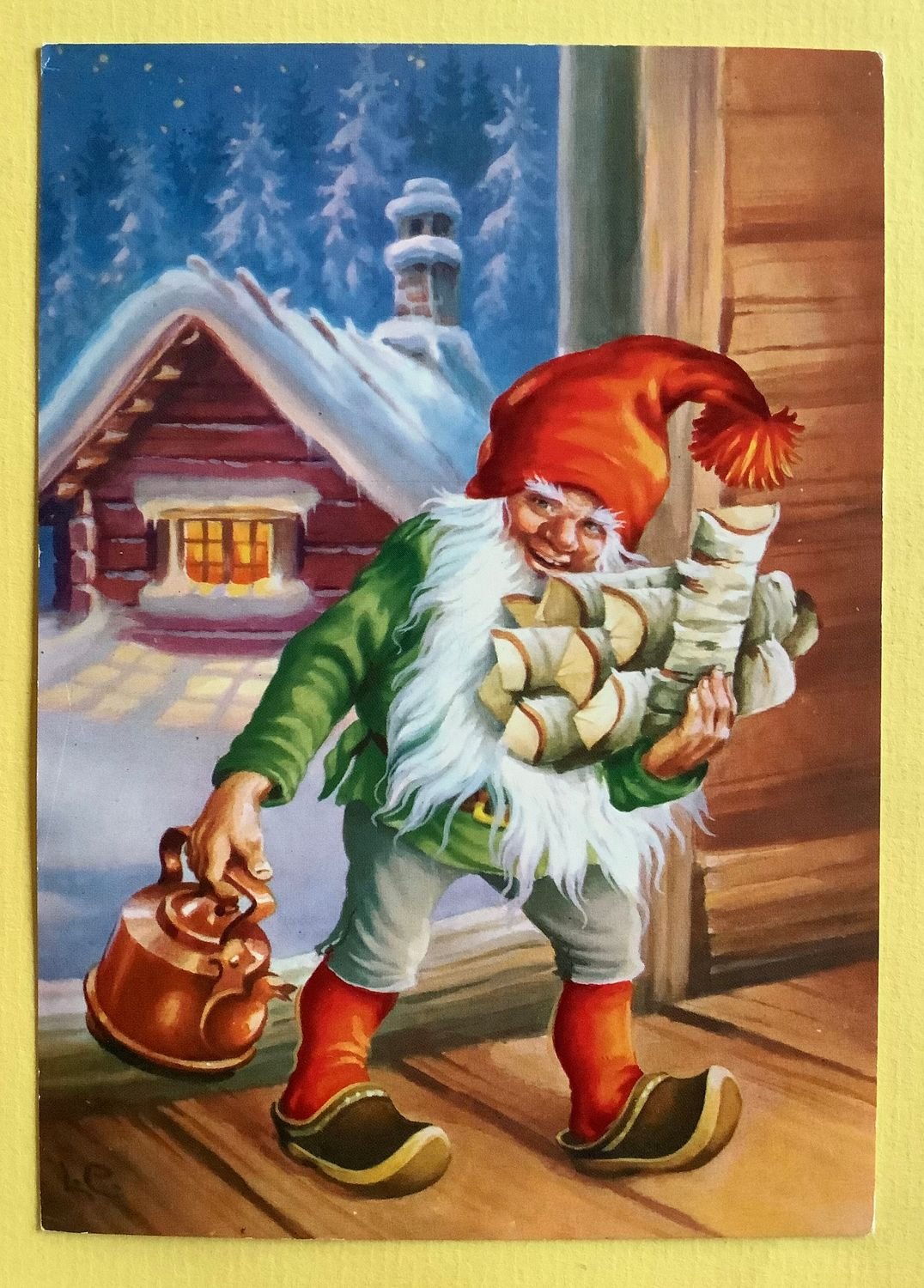 Julkort Tomte ved till kaffe LC Lars Carlsson | Köp på Tradera (651419723)