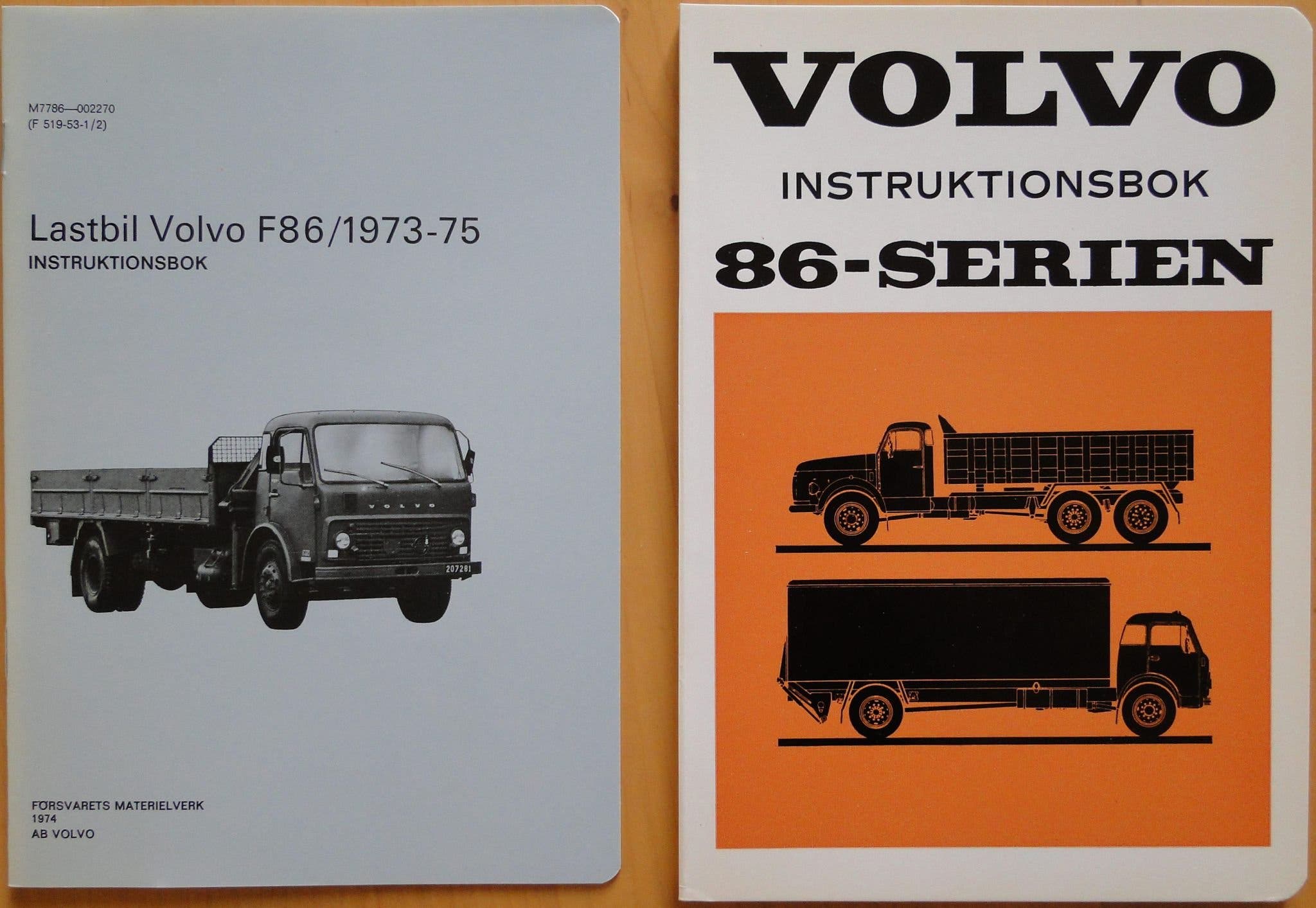 2 st instruktionsböcker på Volvo F 86 resp N86 .. | Köp på Tradera ...