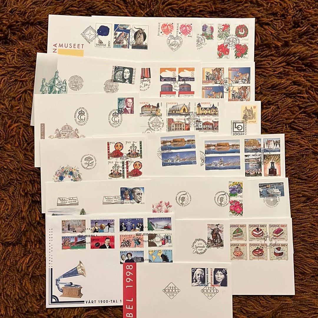 FDC, förstadagsbrev från 1998 och 1999, 36 st | Köp på Tradera (711684285)