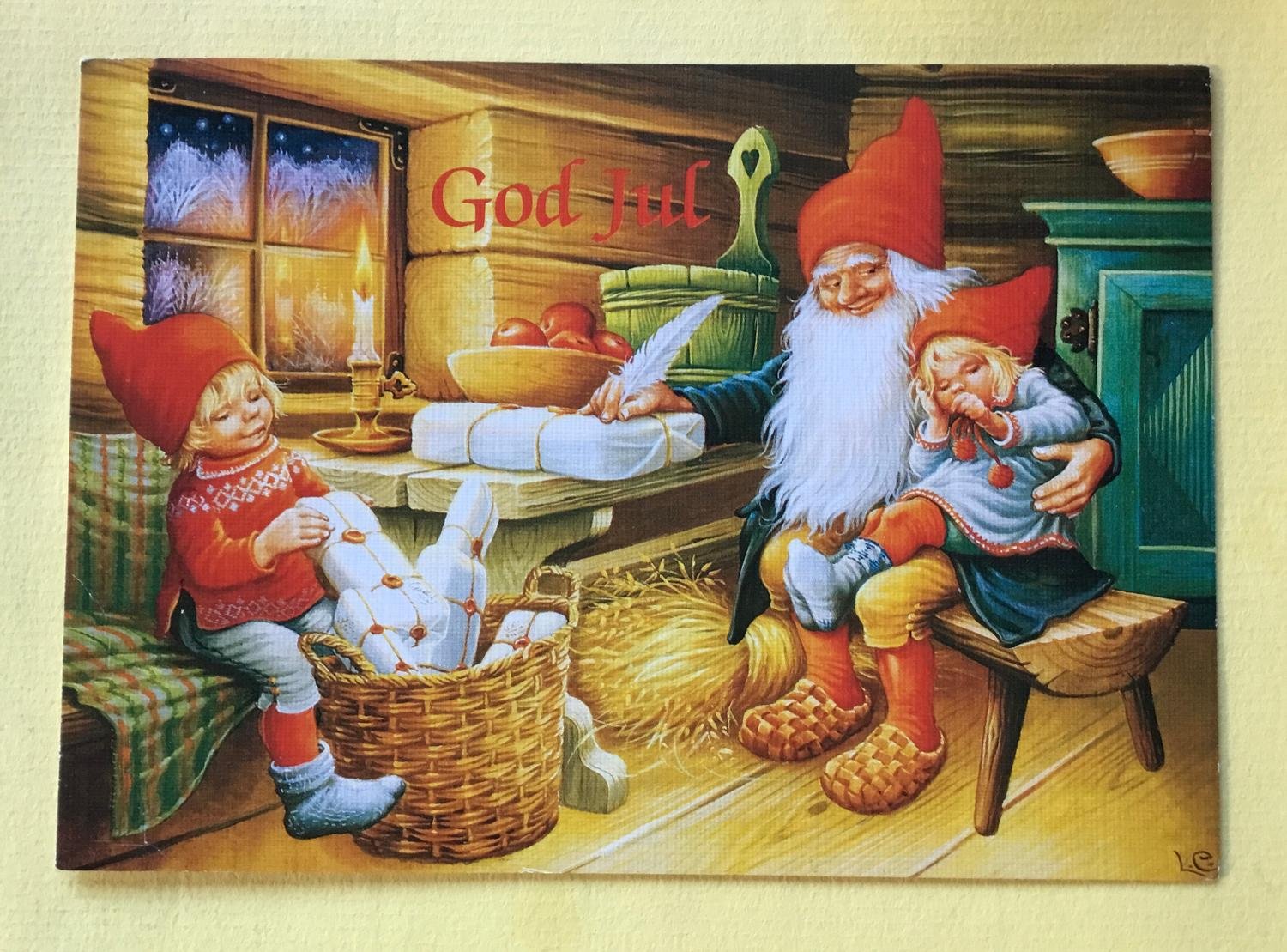 Julkort Tomte Barn LC Lars Carlsson | Köp på Tradera (585975950)