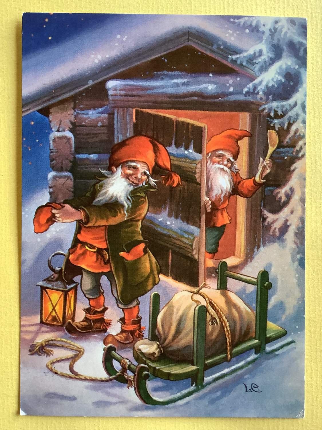 Julkort Tomtar LC Lars Carlsson | Köp på Tradera (607653391)