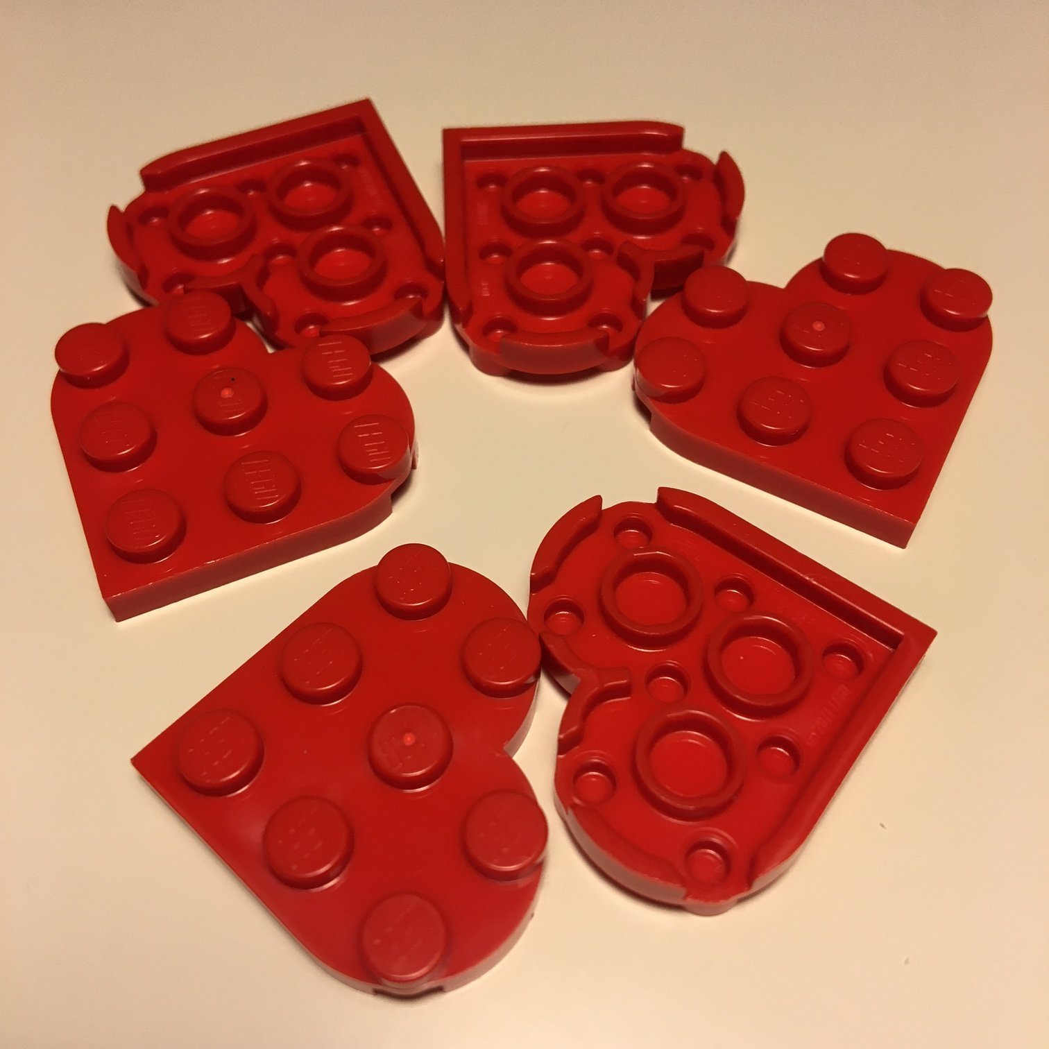 Lego 3x3 platta röd hjärta 6st | Köp på Tradera (630042592)