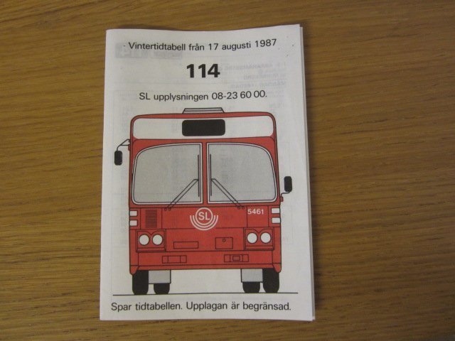 Se produkter som liknar Tidtabell Buss SL Linje 114 1.. på Tradera ...