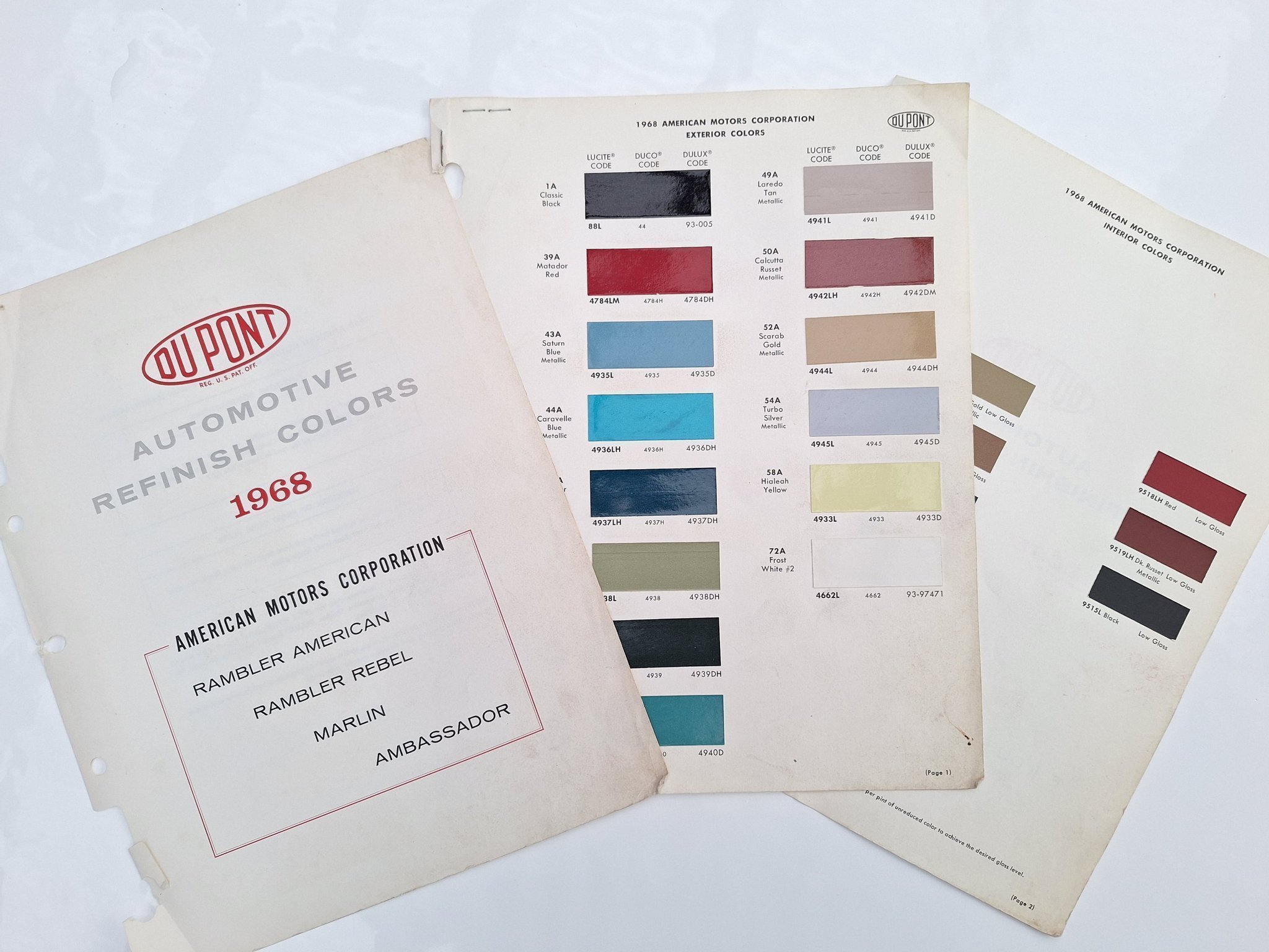 Vintage DuPont Färgkarta 1968 AMC Rambler Ameri.. | Köp på Tradera ...