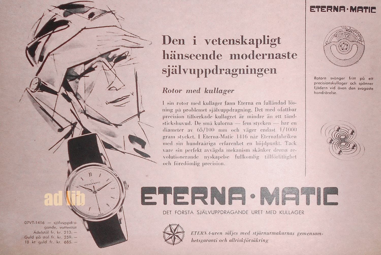 ETERNA MATIC - SJÄLVUPPDRAGANDE UR MED KULLAGER.. | Köp på Tradera ...