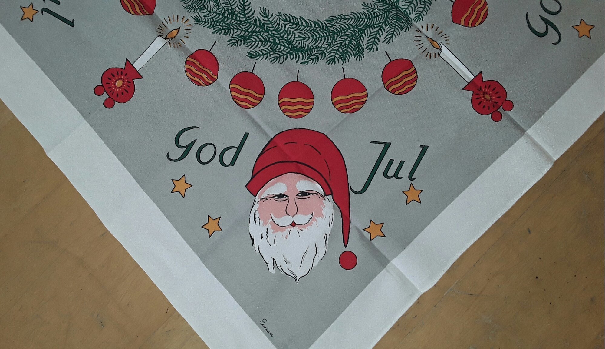 1960-tal. FIN stor JUL DUK, äldre julduk, signe.. | Köp på Tradera ...