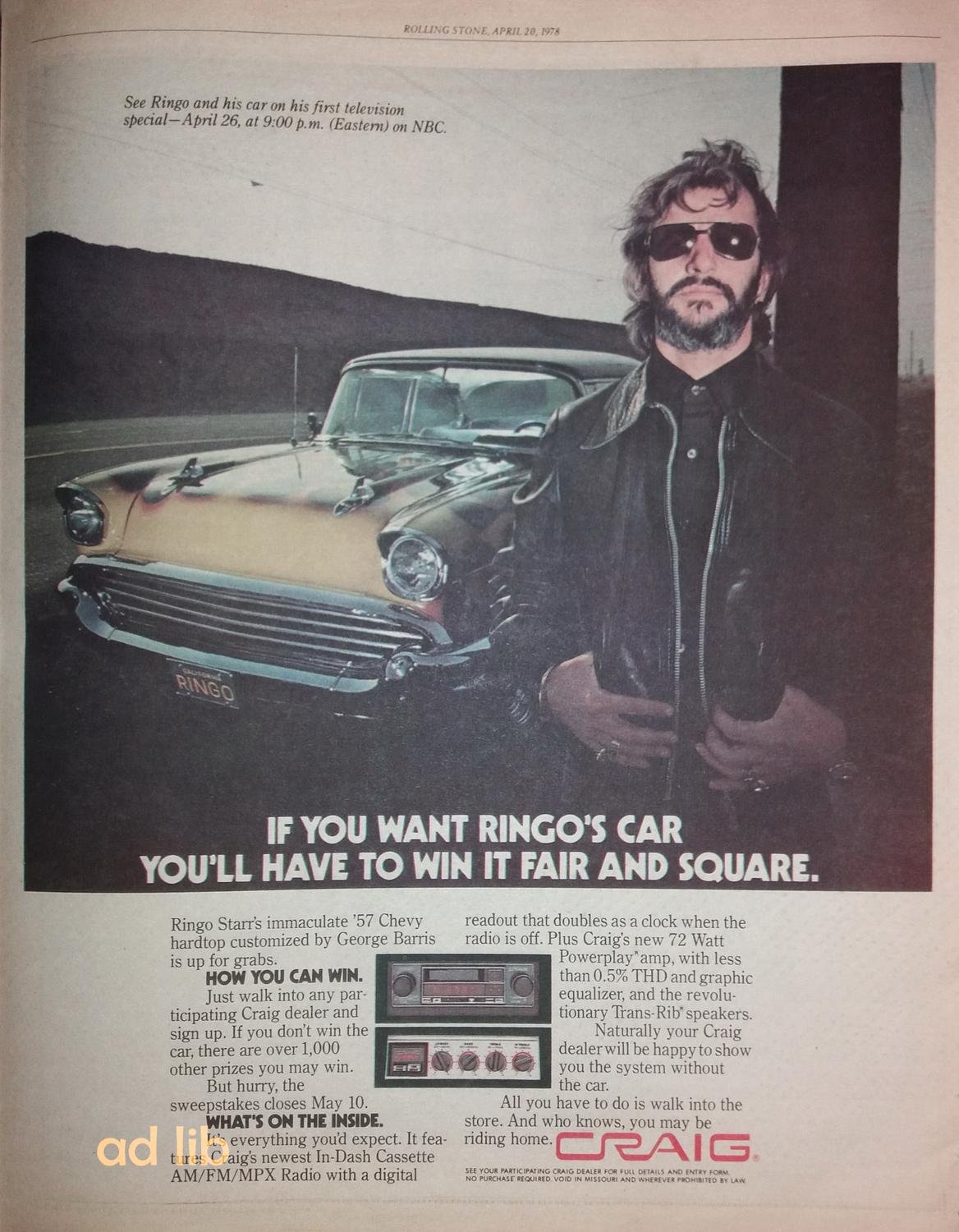 CRAIG CAR STEREO - RINGO STARR (BEATLES), STOR .. | Köp på Tradera ...