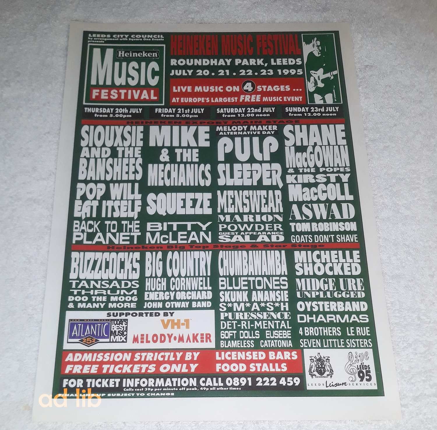 LEEDS FESTIVAL '95 - SIOUXSIE, PULP, SHANE MACG.. | Köp på Tradera ...