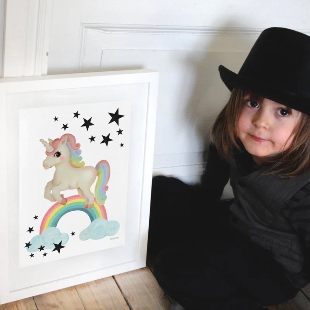 Poster till barnrum. ”Unicorn.. | Köp från DessinDesign på Tradera ...
