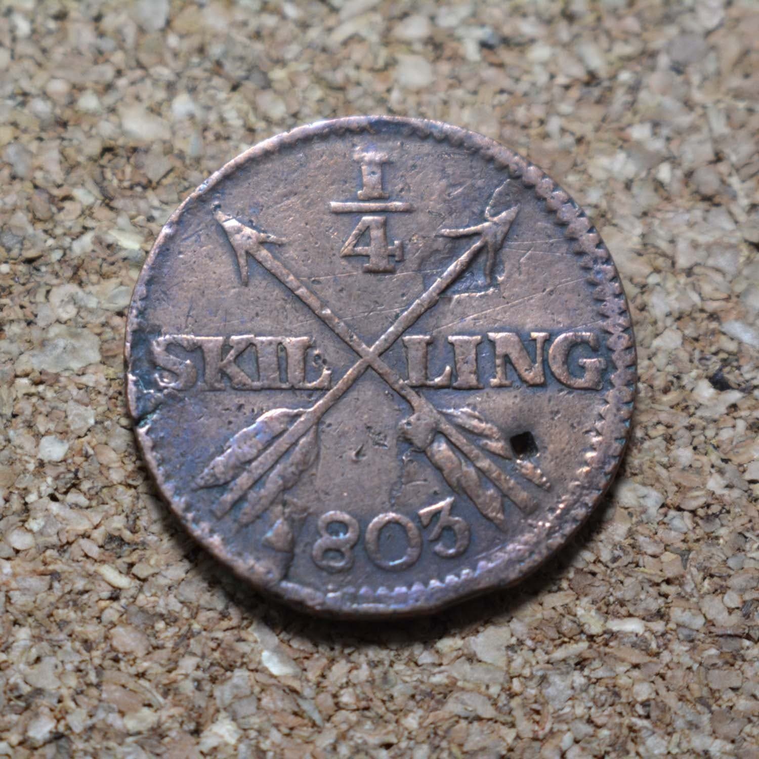 Sverige 1803 Mynt 1/4 Skilling GIV Kv.4 | Köp på Tradera (676589882)