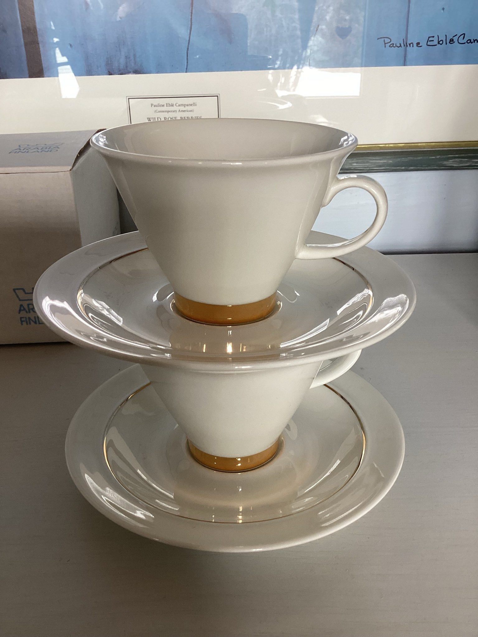 Vintage/retro Arabia, kaffekoppar med fat Harle.. | Köp på Tradera ...