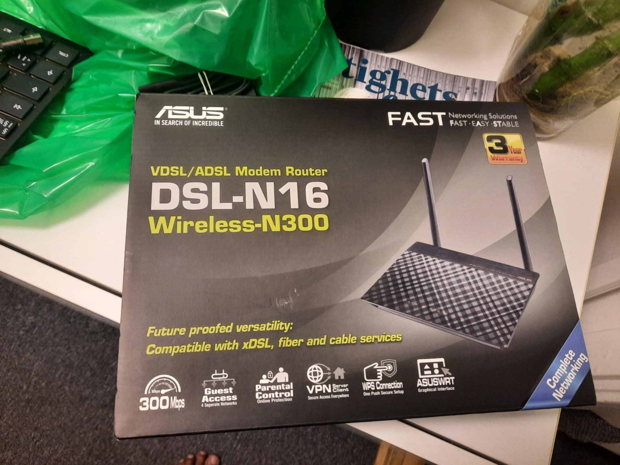 ASUS DSL-N16 Wireless-N300 VDSL/ADSL Modem Router | Köp på Tradera ...