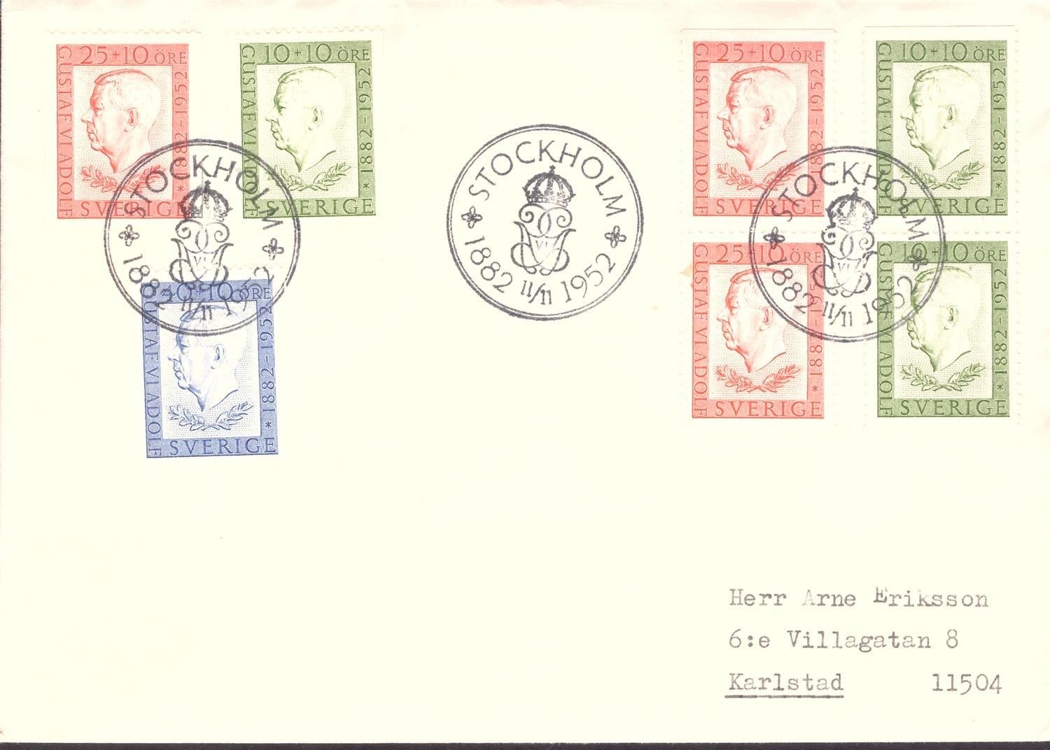 Sverige: FDC 1952. Gustaf VI Adolf 70 år. Bra s.. | Köp på Tradera ...