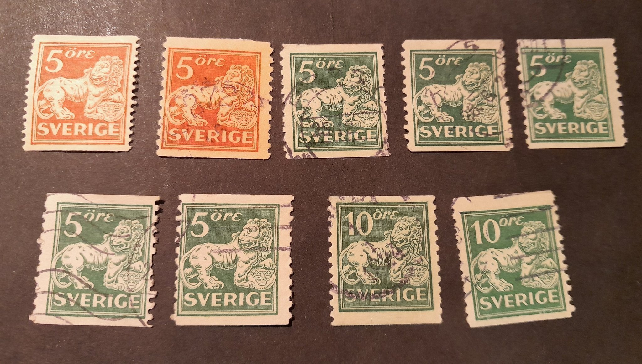 9 st Stående lejon vattenmärken, 8 st stämplade.. | Köp på Tradera ...