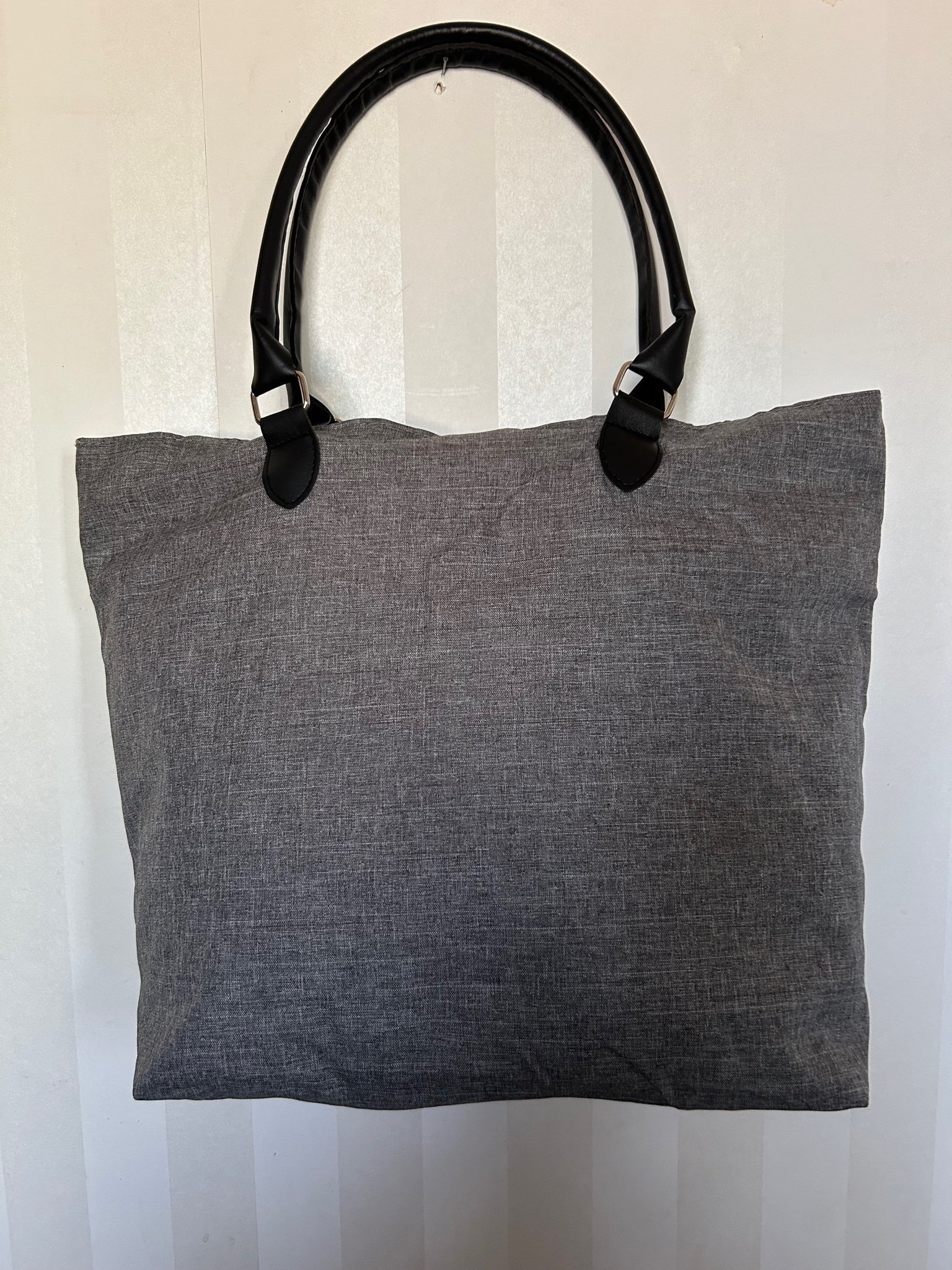 Grå textil handväska stor väska shoppingväska ,.. | Köp på Tradera ...