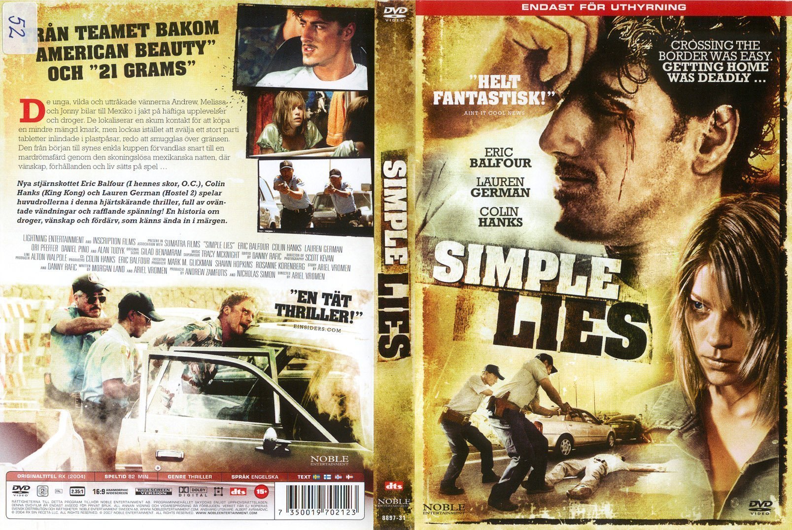 Simple Lies / RX – 2005 – Eric Balfour, Colin H.. | Köp på Tradera ...