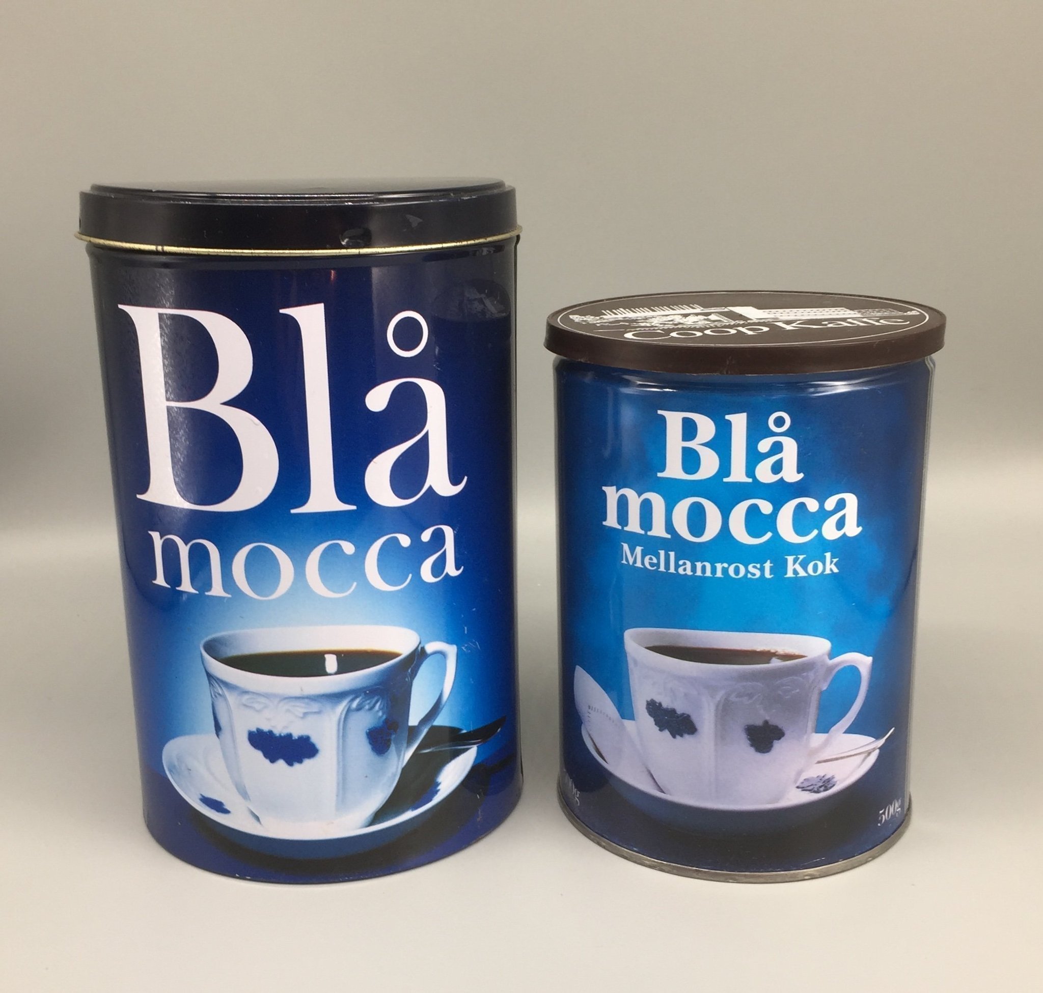 2 "Blå Mocca" Kaffeburk, Plåtburk, Med lock, 50.. | Köp på Tradera (604137507)