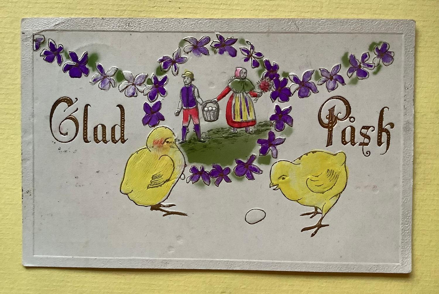 Gammalt kort Glad Påsk relief gamla formatet | Köp på Tradera (535297583)