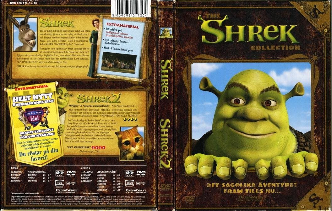 Shrek 1 & 2-Bästa Barnfilmerna-Läcker Box-2-DVD | Köp på Tradera ...