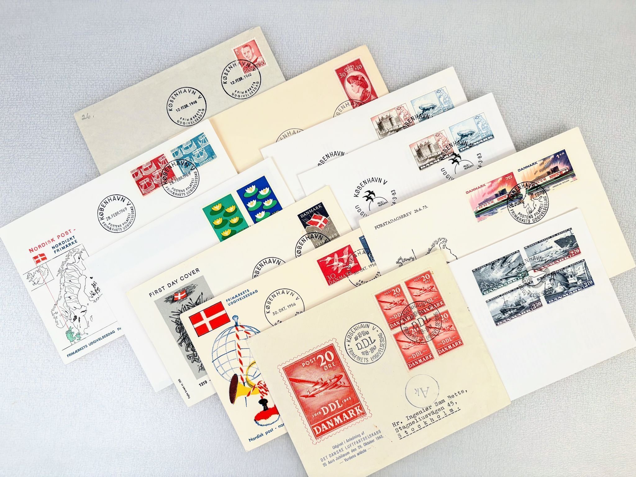 Samling FDC: Danmark - 10 st | Köp på Tradera (735298599)