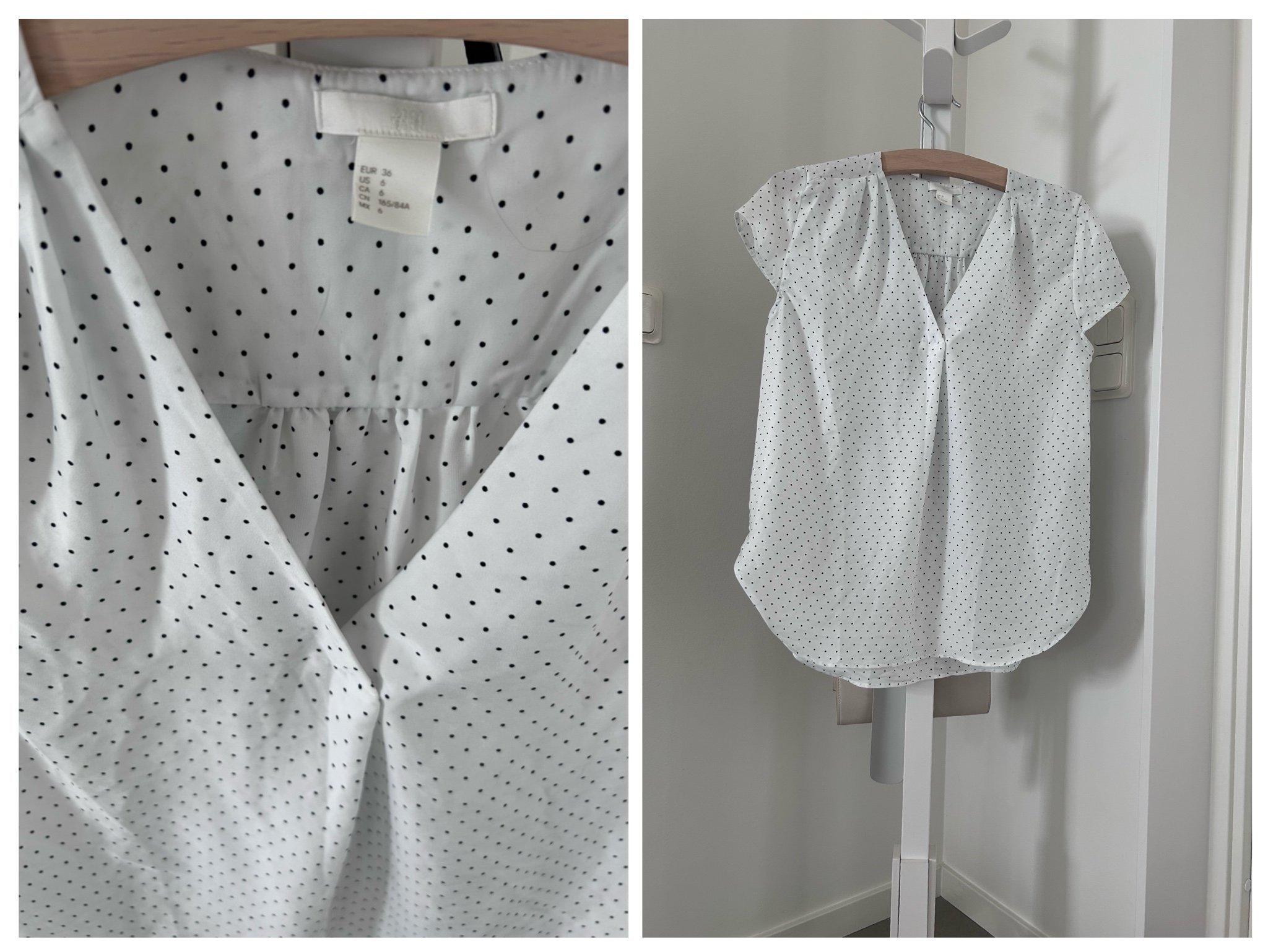 Blus topp v-ringad prickig sommar fest student .. | Köp på Tradera ...