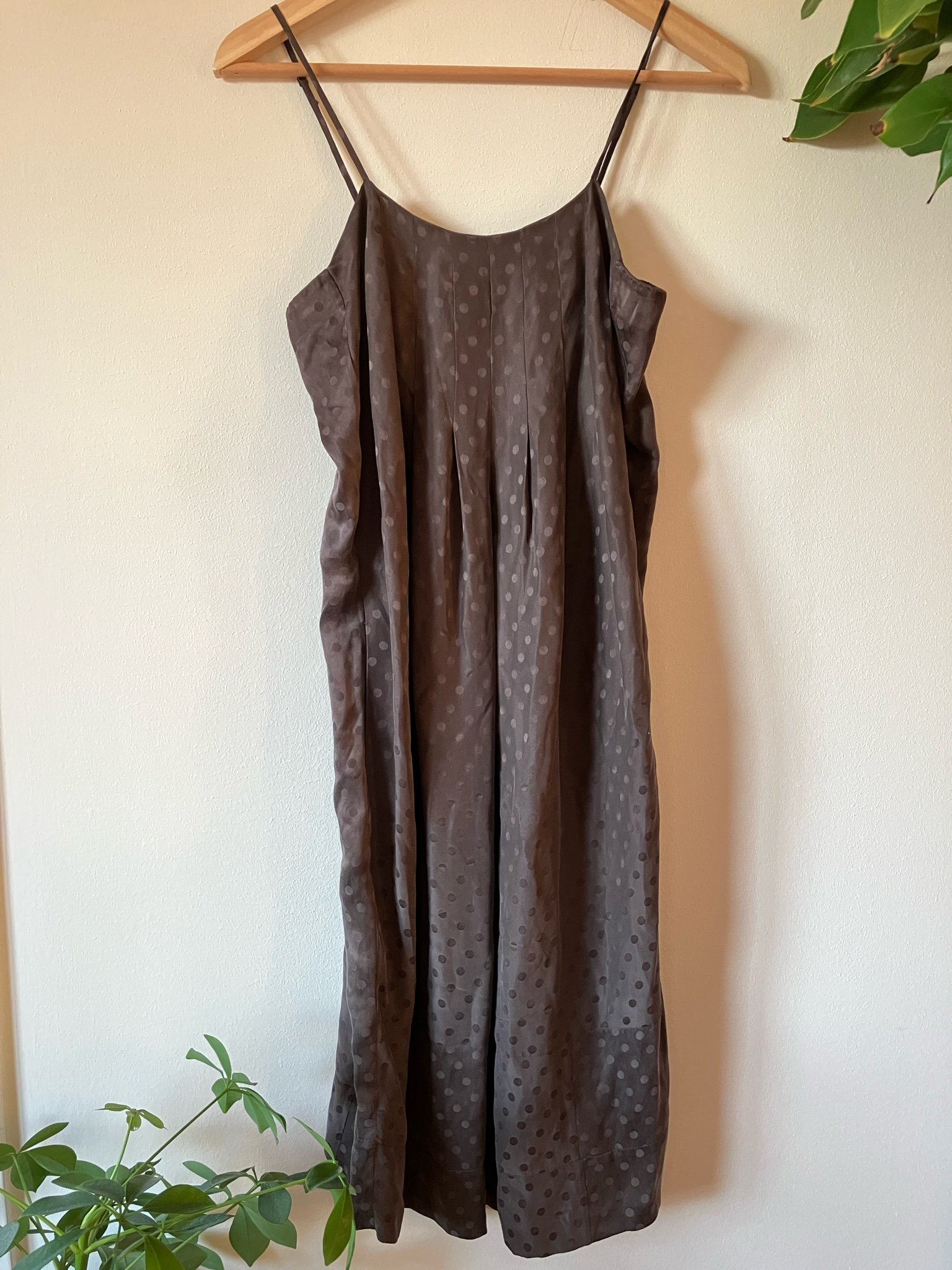 Mörkgrå sidenklänning silk silke siden | Köp på Tradera (702616336)