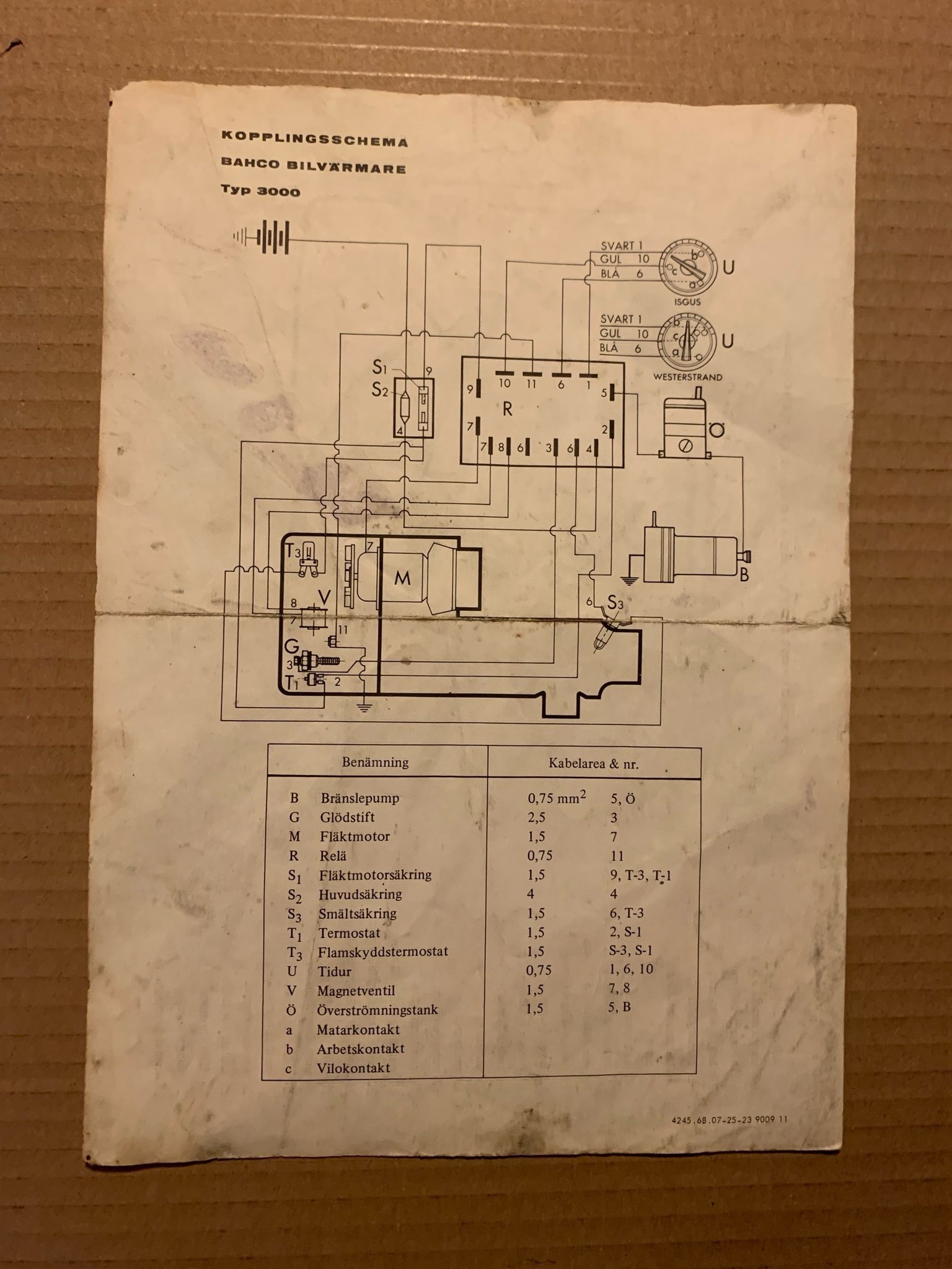 Elschema Bahco Bilvärmare Typ 3000 - Scheman oc.. | Köp på Tradera ...