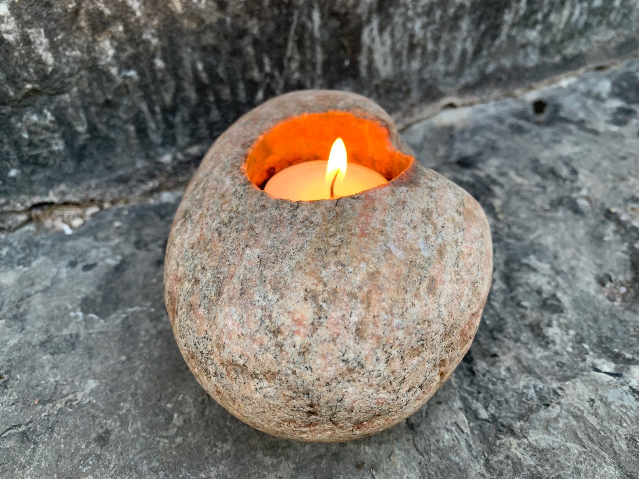 Svane Stone ljushållare sten stenlykta ljuslykt.. | Köp på Tradera (602392841)