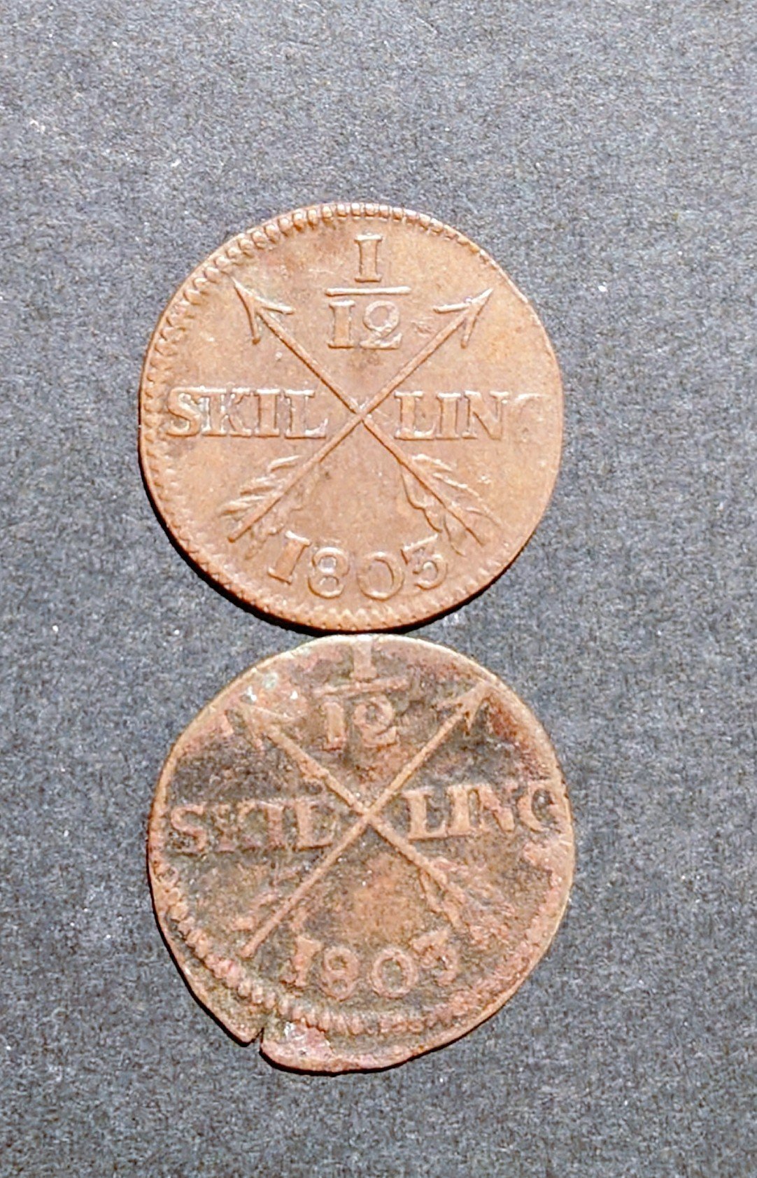 Sverige: Samlarmynt/felprägling 2x 1/12 Skillin.. | Köp på Tradera ...