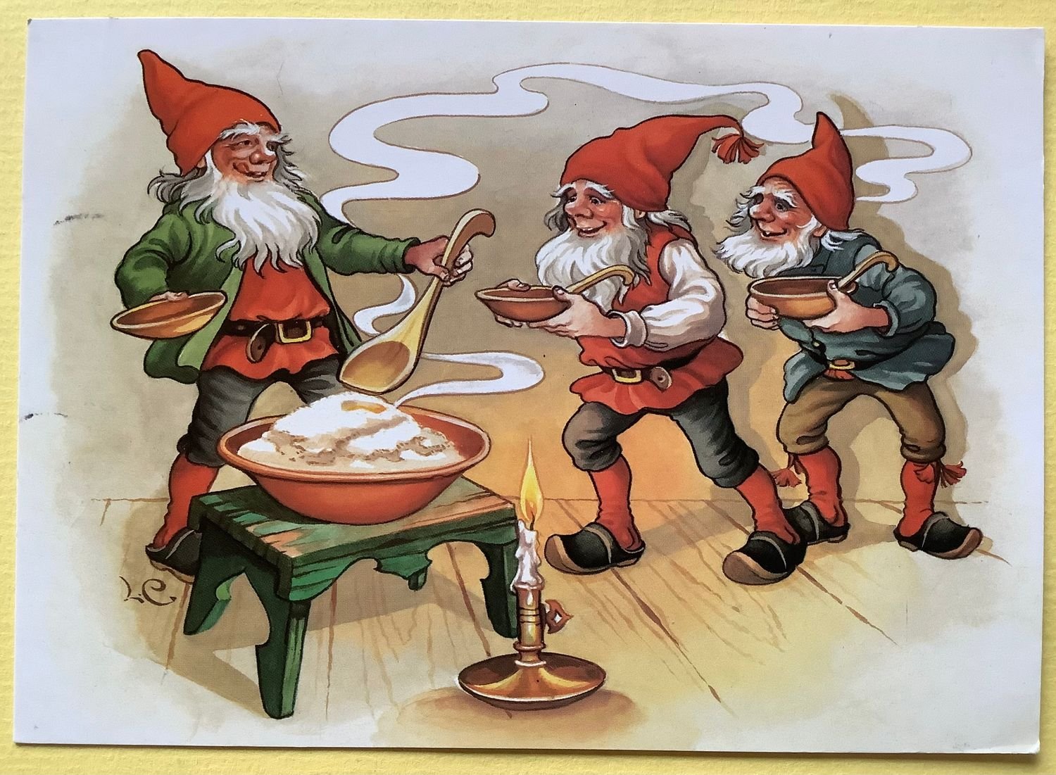 Julkort Tomtar gröt LC Lars Carlsson | Köp på Tradera (648946013)