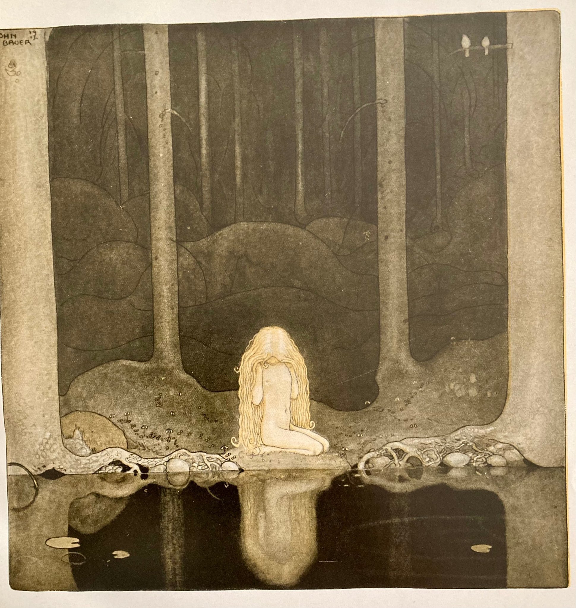 JOHN BAUER - BLAND TOMTAR OCH TROLL. Antik bild.. | Köp på Tradera ...