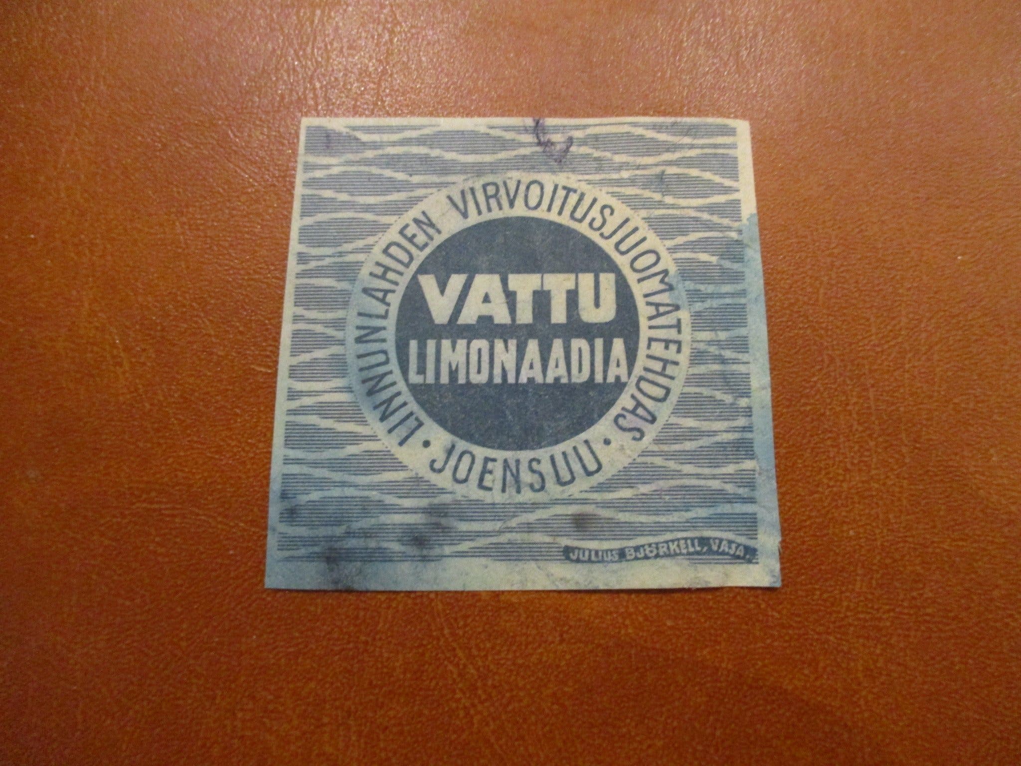 OLD SODA LABEL - VATTU LIMONAADIA JOENSUU FINLA.. | Köp på Tradera ...