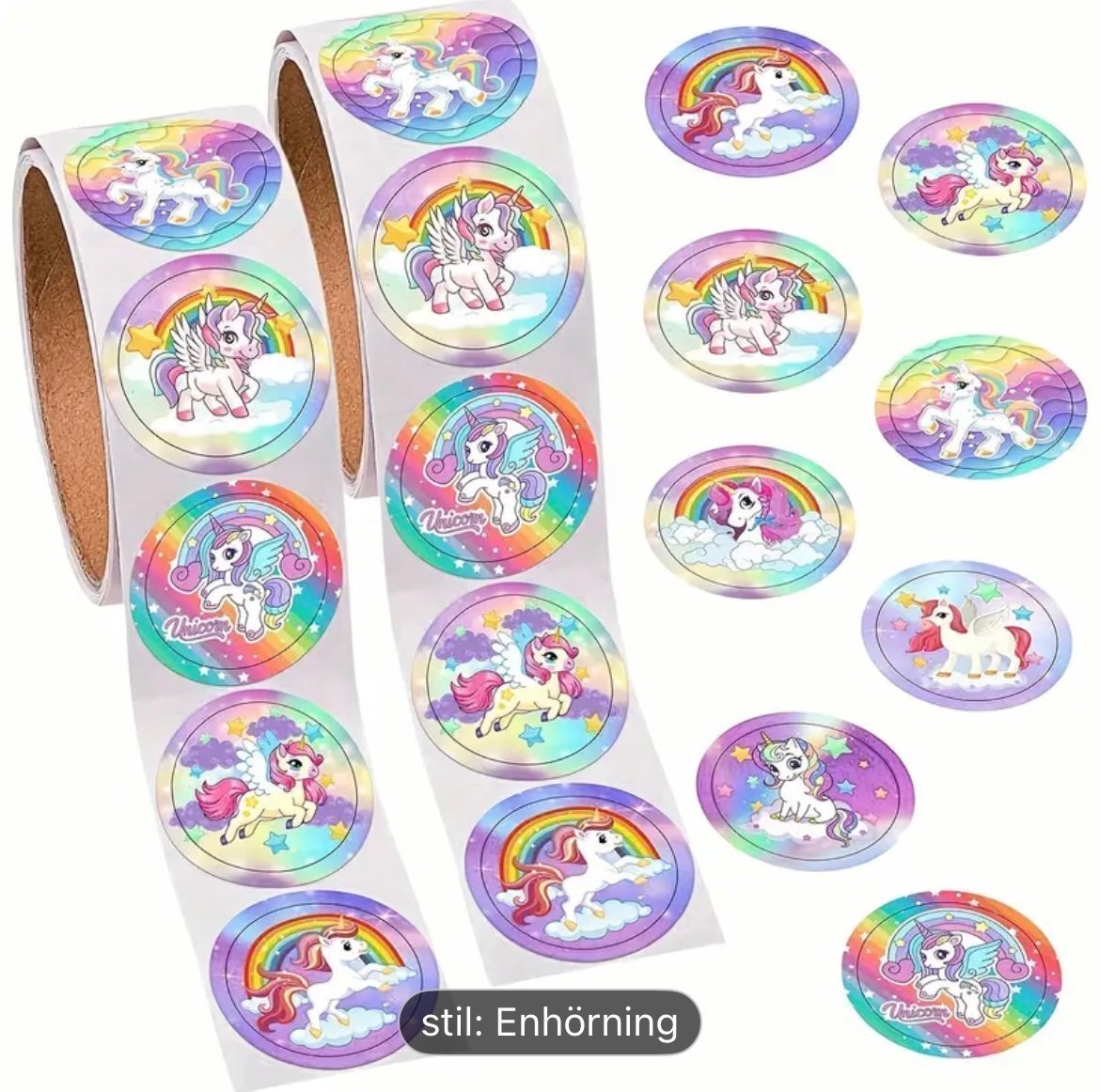 500 st Förtjusande Enhörnings Klistermärken | Köp på Tradera (710939052)
