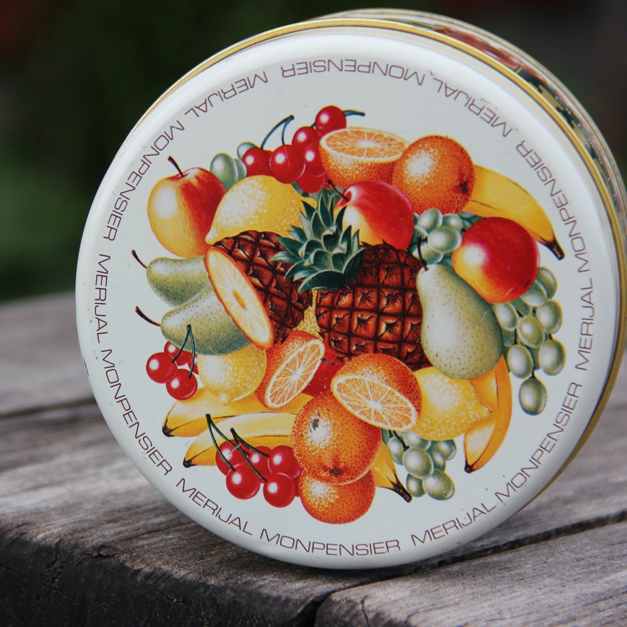 Fruit Merijal Monpensiers, retro plåtburk, burk.. | Köp på Tradera ...