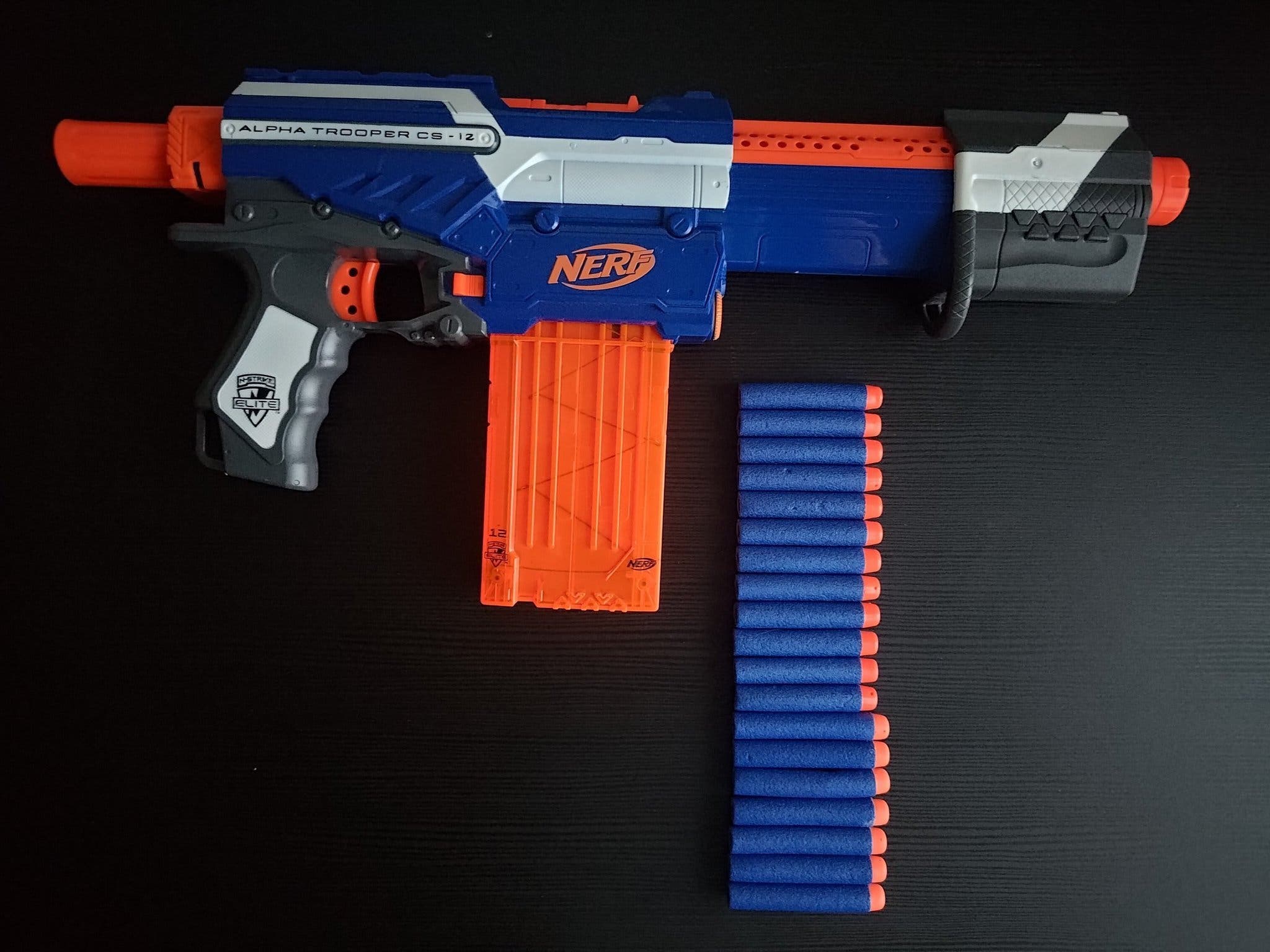 Nerf Alpha Trooper CS-12 med magsin och 19 pilar | Köp på Tradera ...
