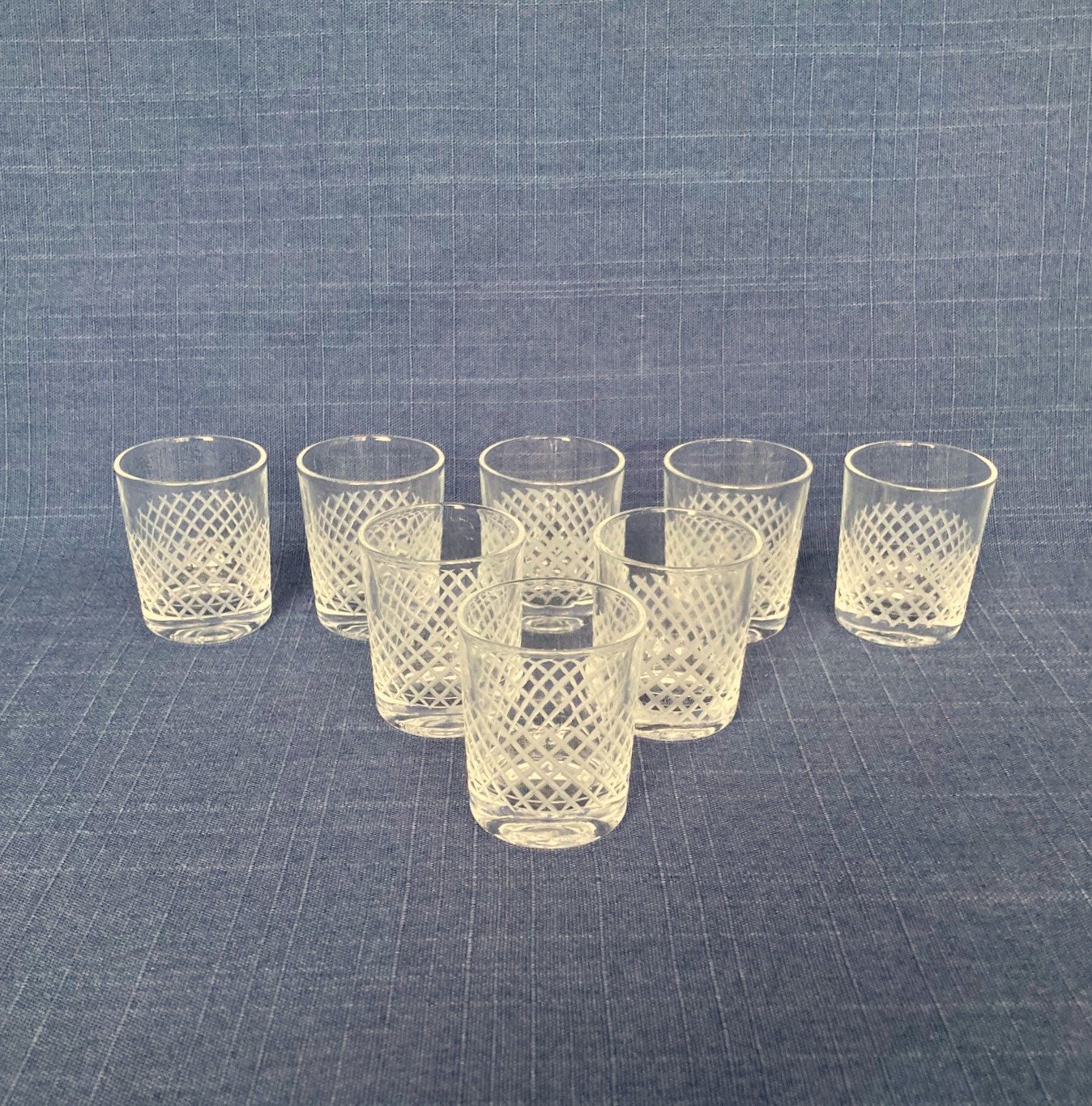 8 st – Små glas – Snaps – Shot – Slipat rutmöns.. | Köp på Tradera ...