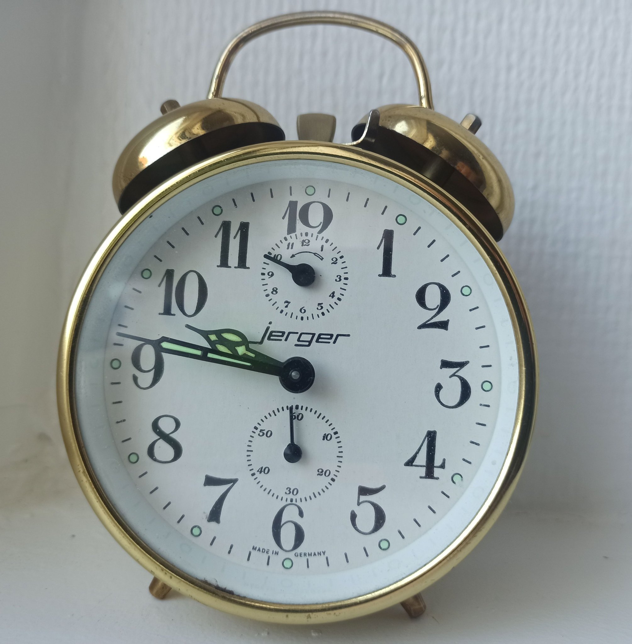 Retro underbart mekanisk väckarklocka Jerger, G.. | Köp på Tradera ...
