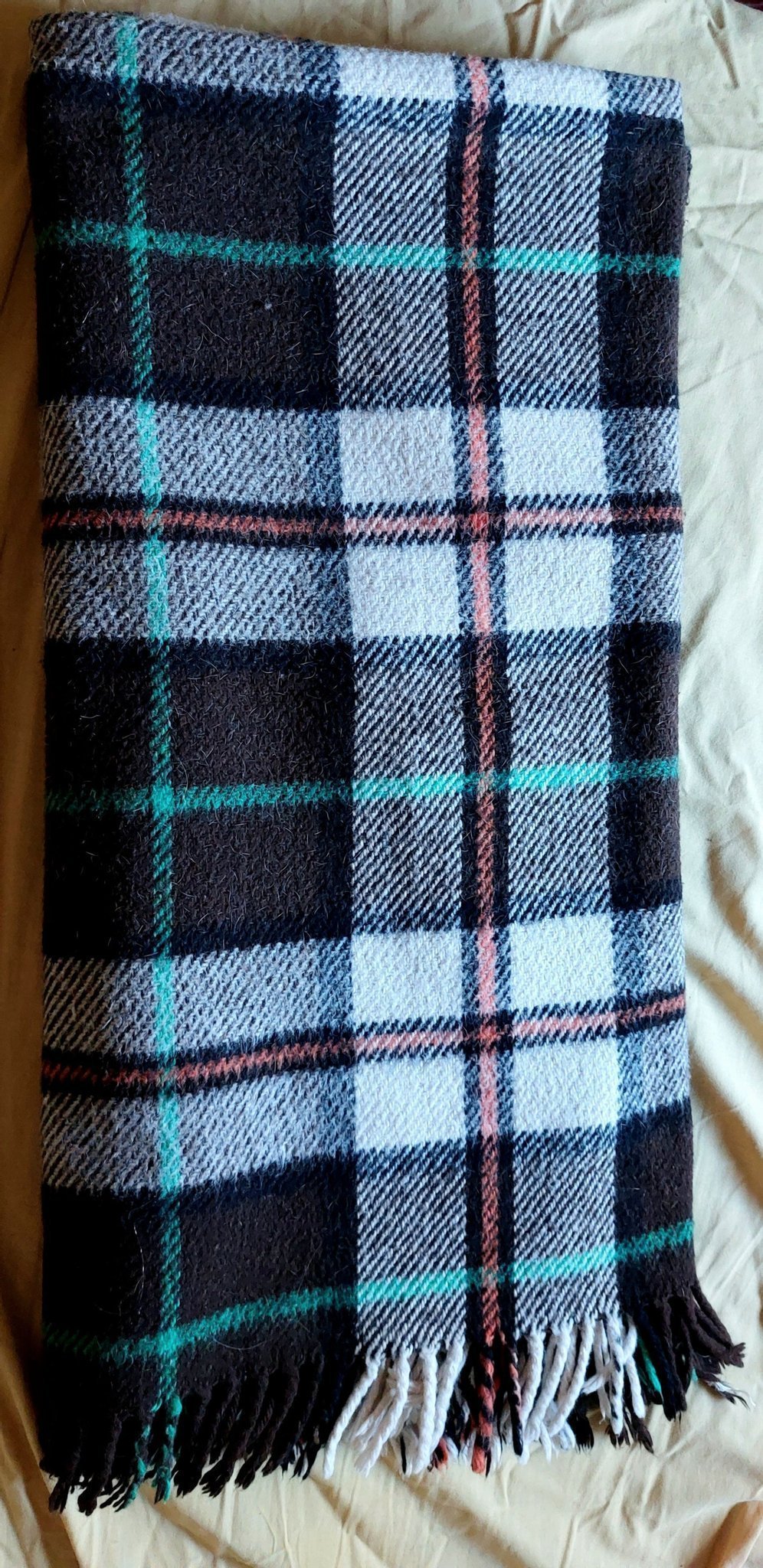 Pläd. Filt, Rutig Retro. | Köp på Tradera (559644117)