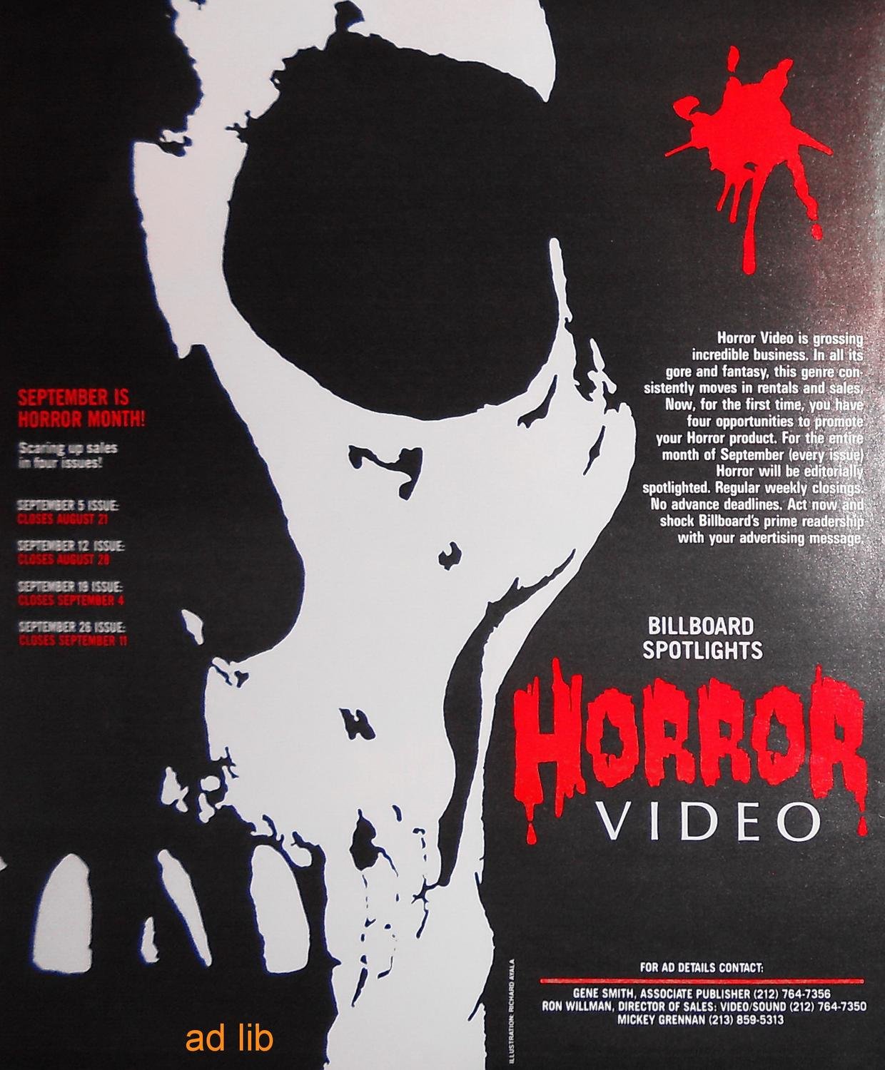 BILLBOARD SPOTLIGHT HORROR VIDEO, TIDNINGSANNON.. | Köp på Tradera ...