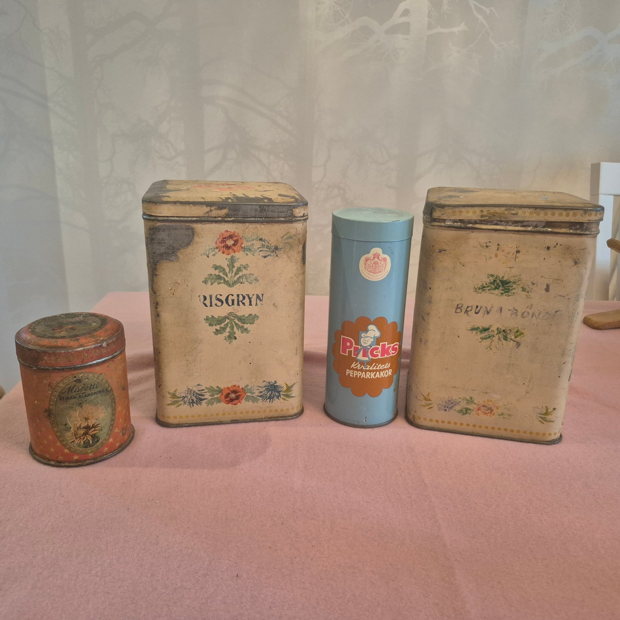 Vintage Plåtburkar - Risgryn, Bruna Bönor, Pric.. | Köp på Tradera ...