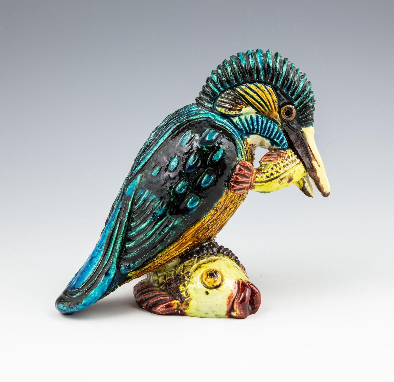 Fågel med fiskar - Gun.. | Köp från vardus_art_antiques på Tradera ...