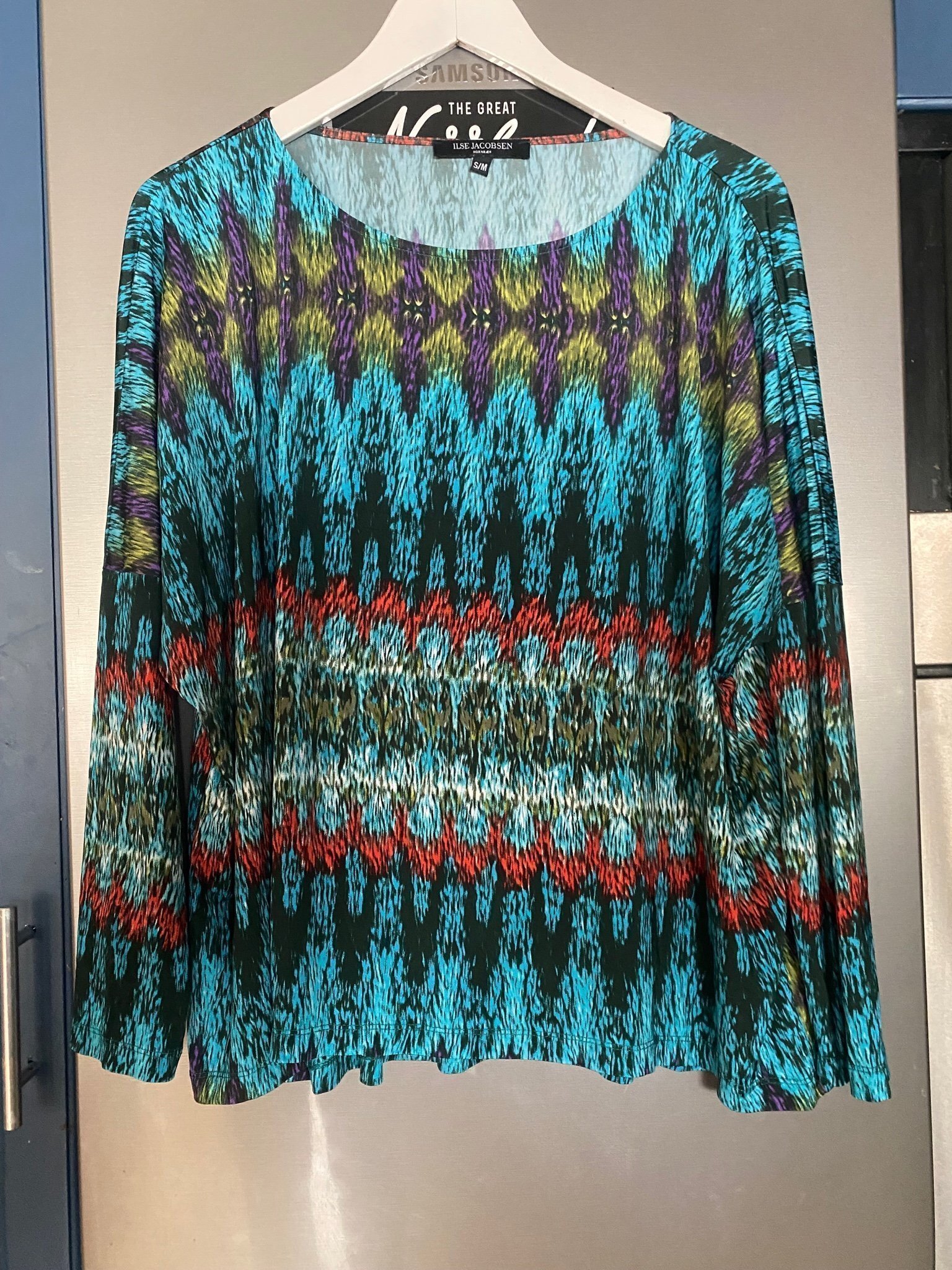Snygg Ilse Jacobsen multifärgad blus, storlek S/M | Köp på Tradera ...