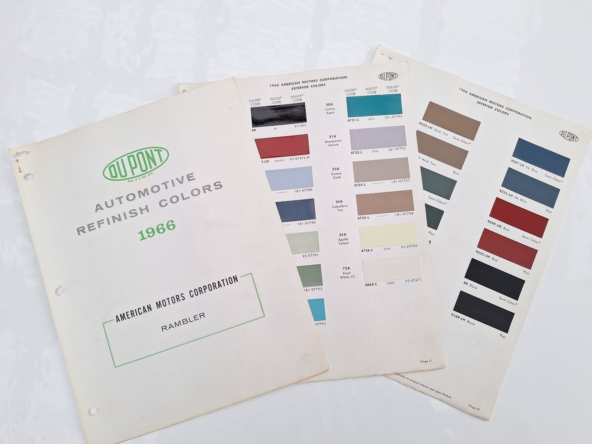 Dupont Färgkarta 1966 Rambler AMC American Roug.. | Köp på Tradera ...