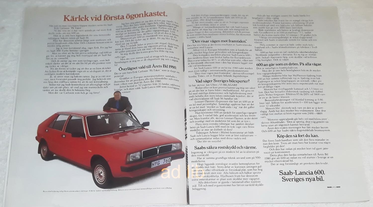 SAAB LANCIA - SVERIGES NYA BIL, STOR REKLAMANNO.. | Köp på Tradera ...