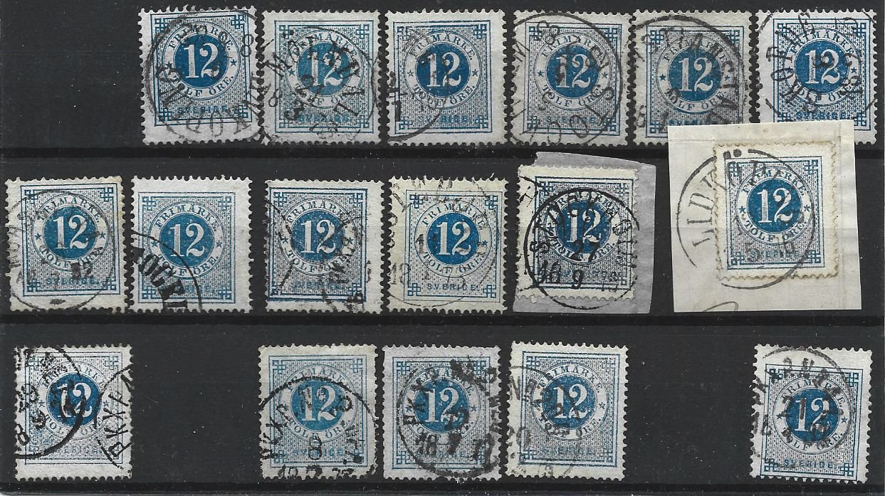 Sverige 17 st F21 med streckade siffror | Köp på Tradera (704846515)