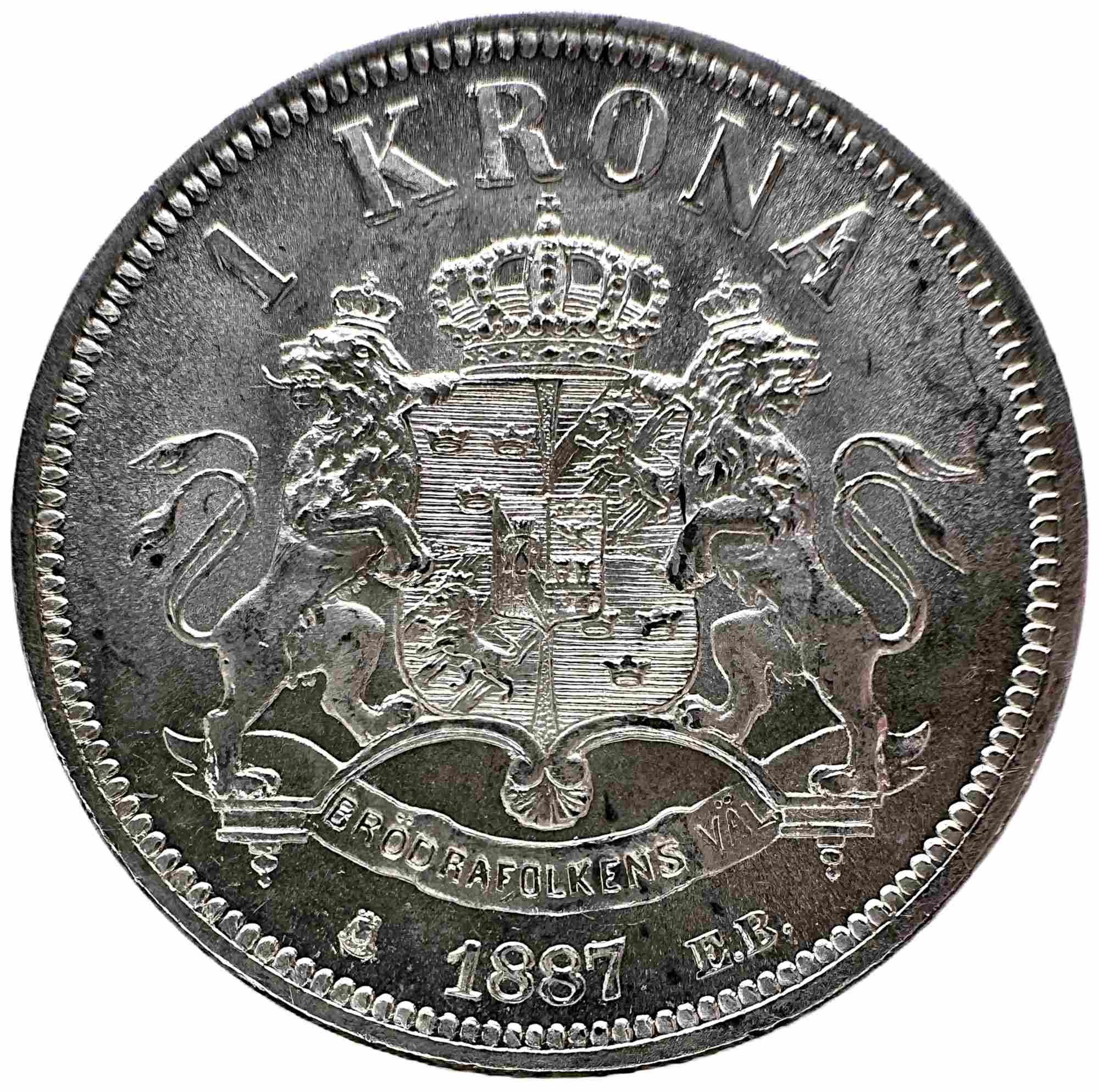 Oskar II - 1 Krona 1887 - Ett härligt ocirkuler.. | Köp på Tradera ...