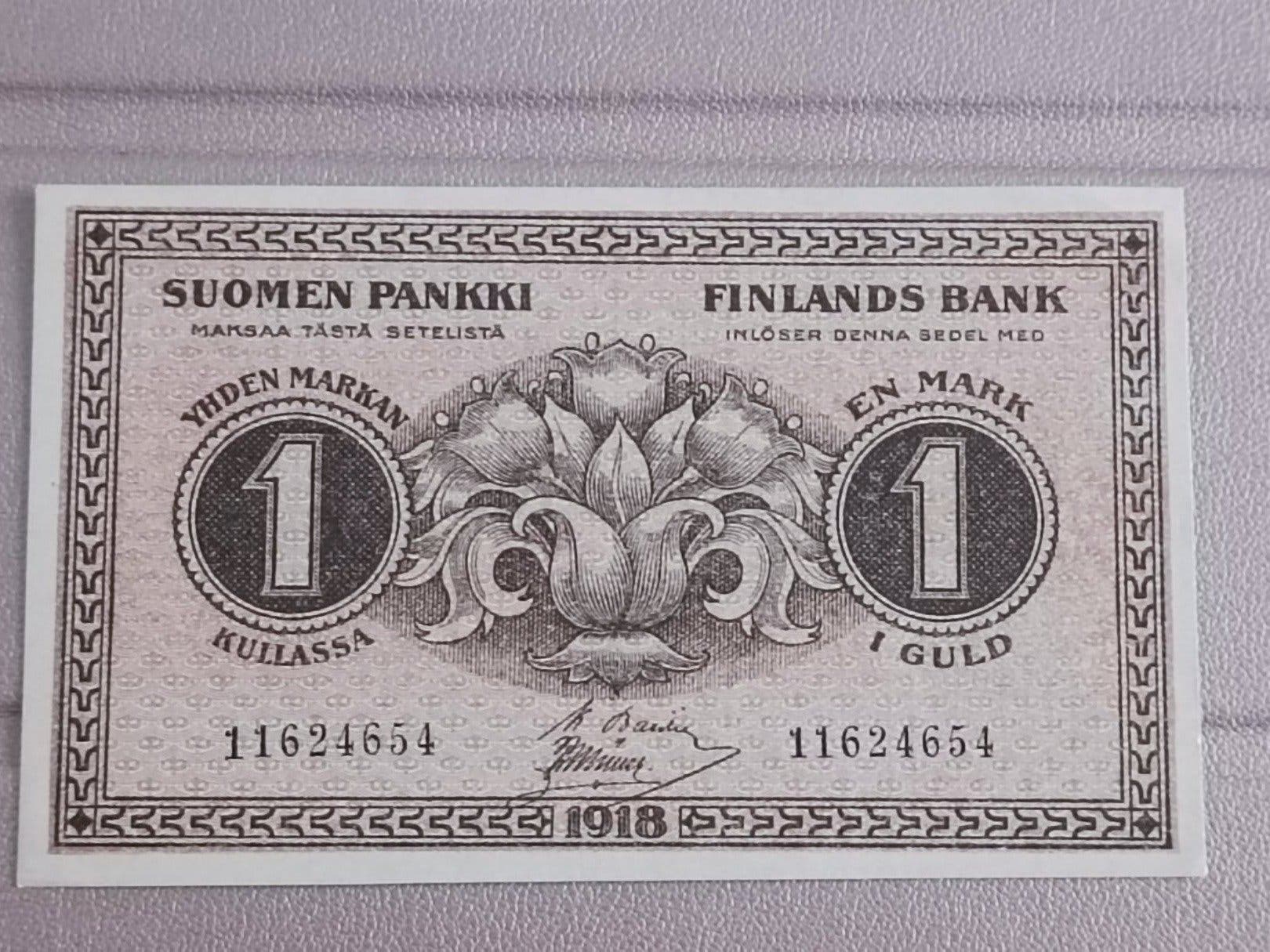 Finland banknote 1 markka 1918 8 numbers P 35(6.. | Köp på Tradera ...