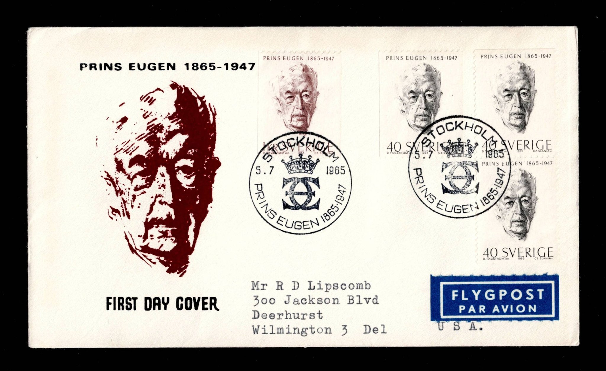 FDC/Förstadagsbrev Sverige 1947 Prins Eugen 186.. | Köp på Tradera ...